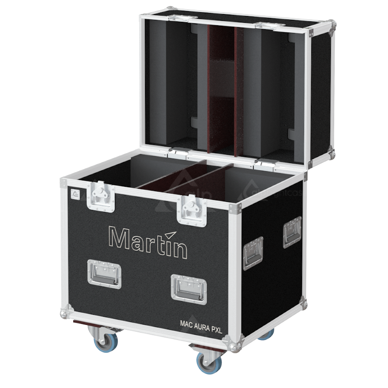 ALP FLIGHT CASES 2X MARTIN MAC AURA PXL/MAC ALLURE + CLAMP - WHEELS ...