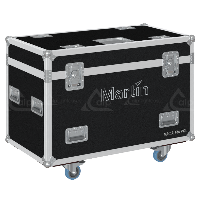 ALP FLIGHT CASES 4X MARTIN MAC AURA PXL/MAC ALLURE + CLAMP - WHEELS ...